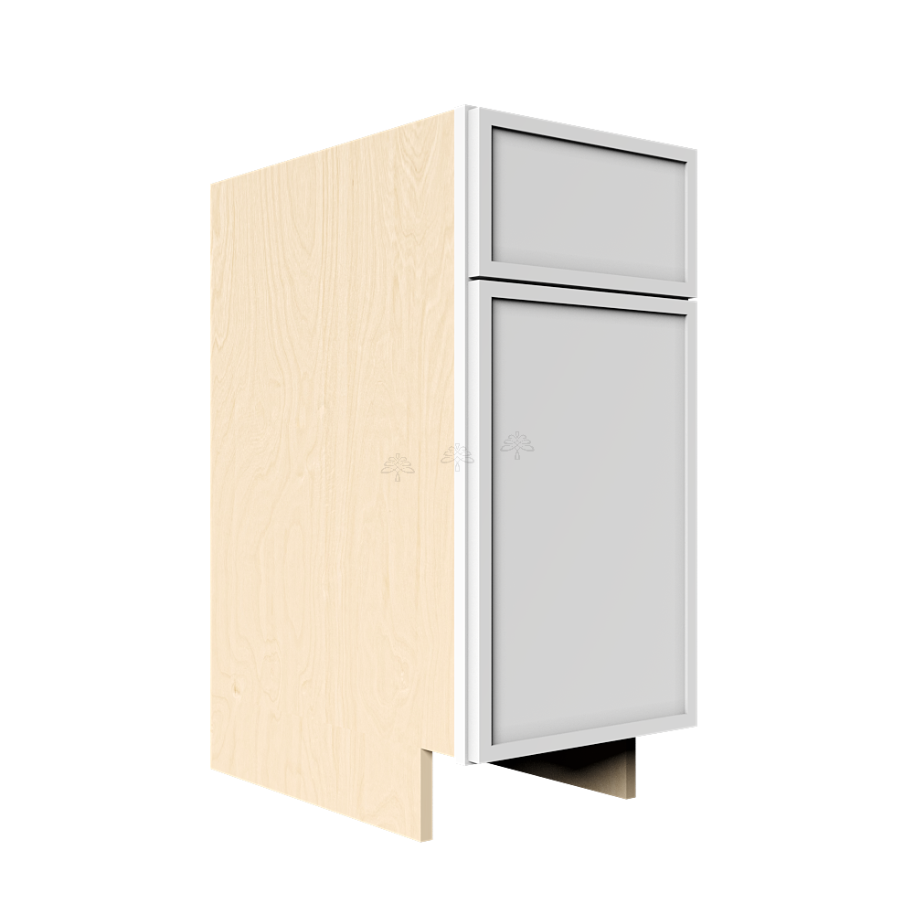 Urban Slim White Shaker Painted Finish Base Cabinet with 1 Drawer 1 Do ...