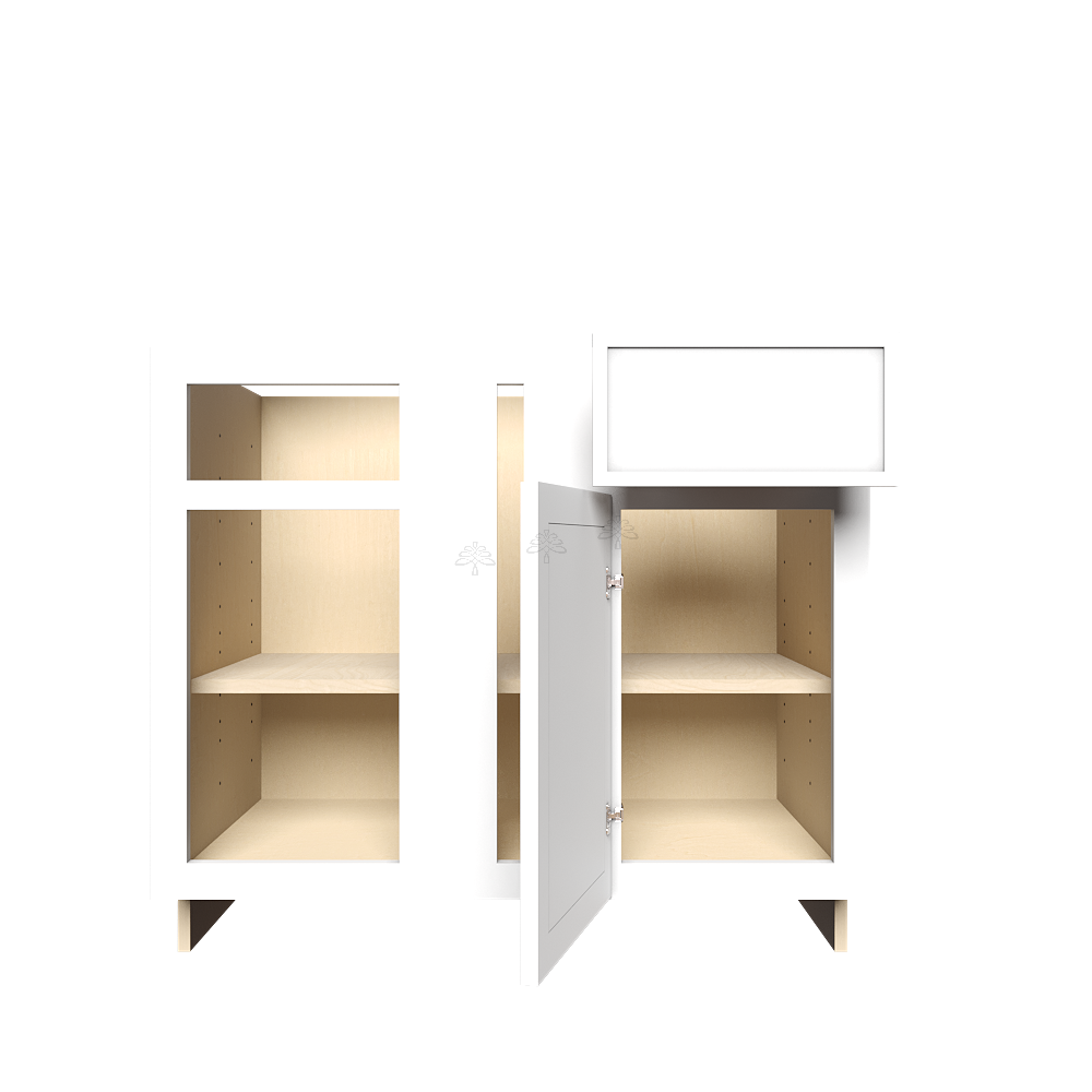 Urban Slim White Shaker Painted Finish Blind Base Cabinet with 1 Drawe ...