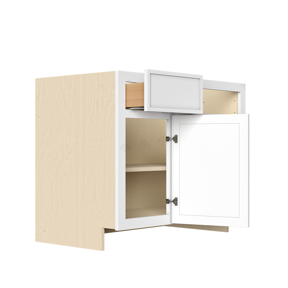 Urban Slim White Shaker Painted Finish Blind Base Cabinet with 1 Drawe ...