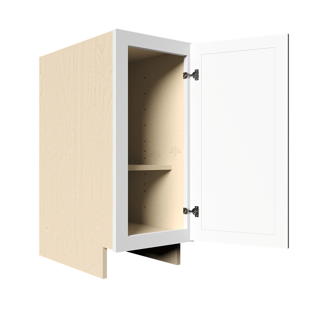 Urban Slim White Shaker Painted Finish Full Height Base Cabinet with 1 ...