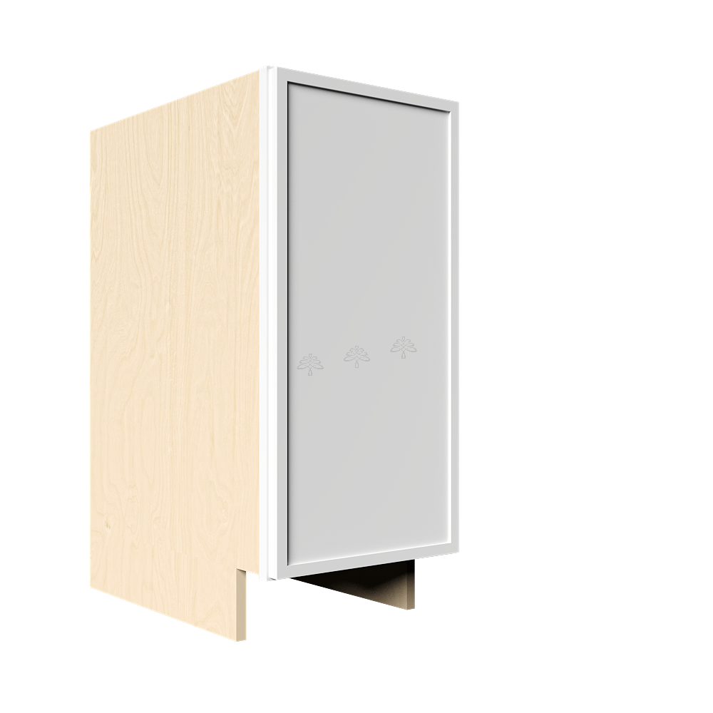 Urban Slim White Shaker Painted Finish Full Height Base Cabinet with 1 ...