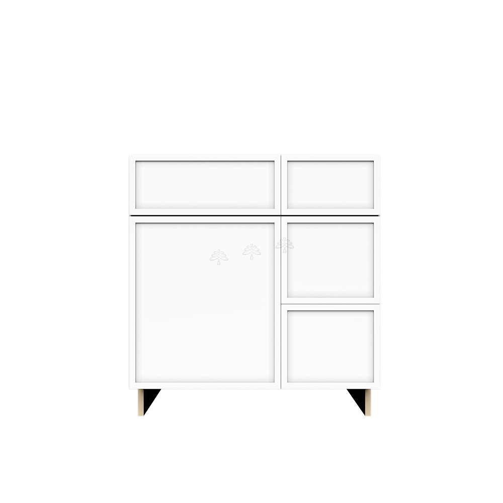 Urban Slim White Shaker Painted Finish Tall Vanity Sink Drawers Combo ...