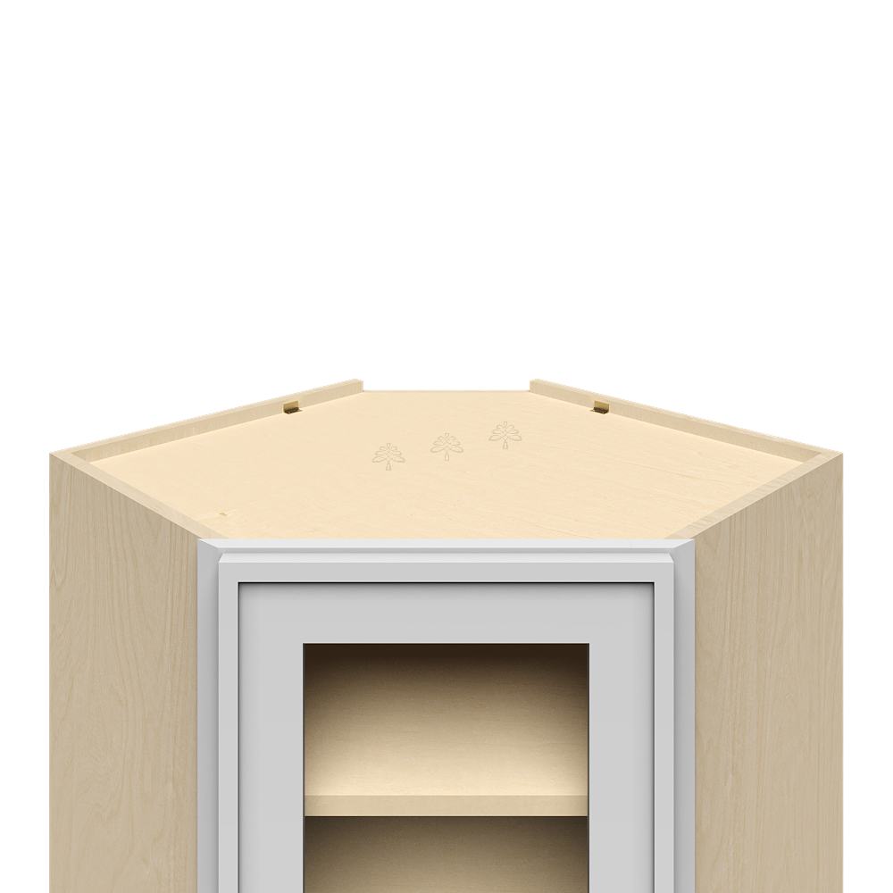 Urban Slim White Shaker Painted Finish Wall Diagonal Mullion Door Cabi ...