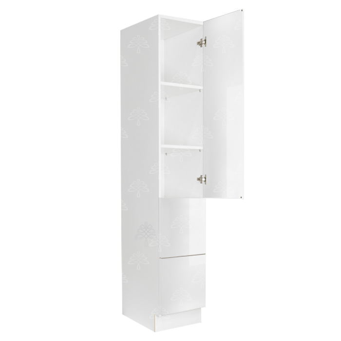 Valencia White Series Finish Pantry Cabinet with Inverted Door and 1 D ...